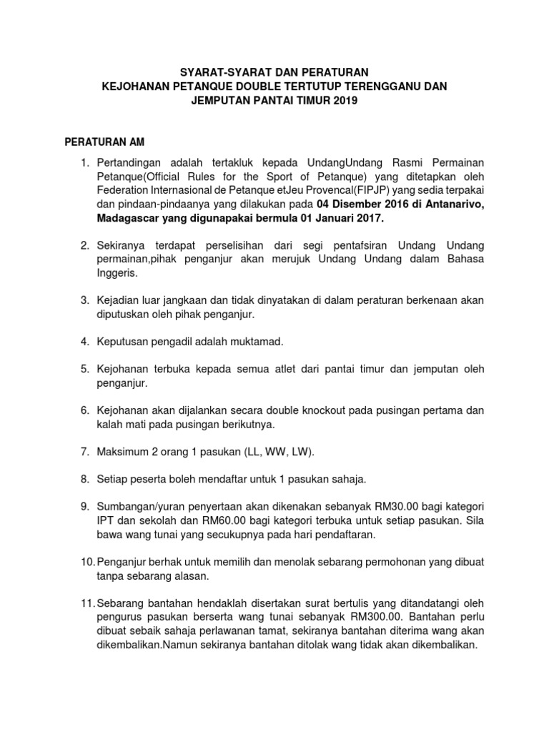 Syarat-Syarat Dan Peraturan | PDF