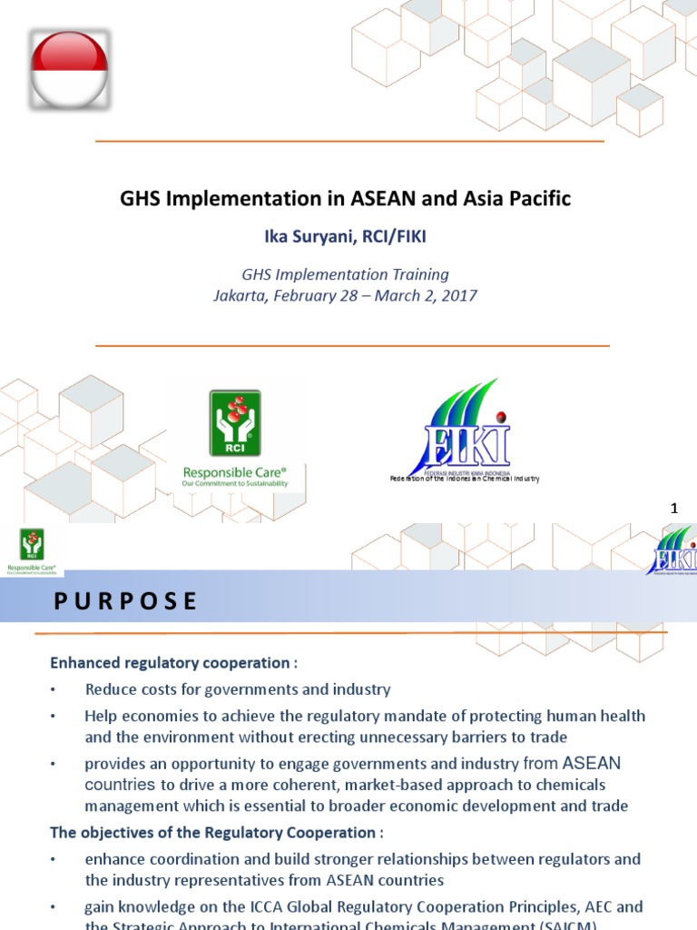 GHS Implementation in ASEAN and Asia Pacific - GHS Training - 28feb2017 | PDF | Dangerous Goods ...