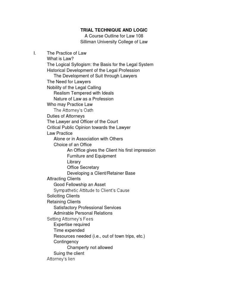 Trial Technique and Logic | PDF | Lawyer | Discovery (Law)