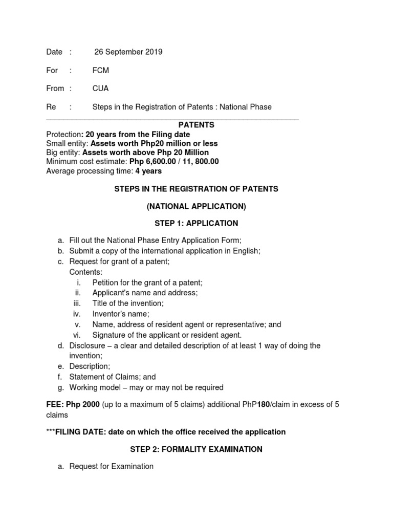 Steps in Patent Registration | PDF | Patent Application | Glossary Of Patent Law Terms