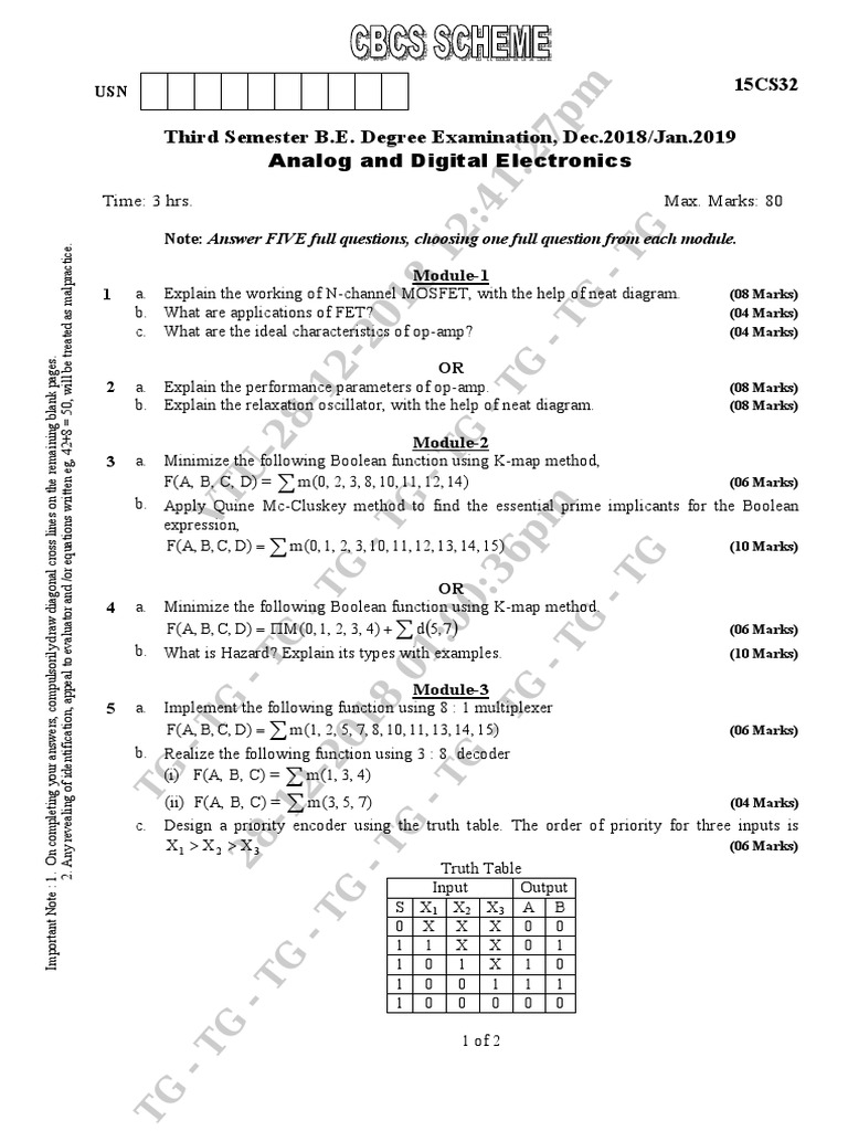 Dsa Model Question Paper Pdf Electronics Electronic Engineering