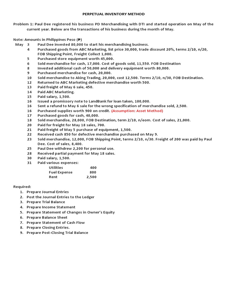 Perpetual Inventory System Overview | PDF | Debits And Credits | Expense