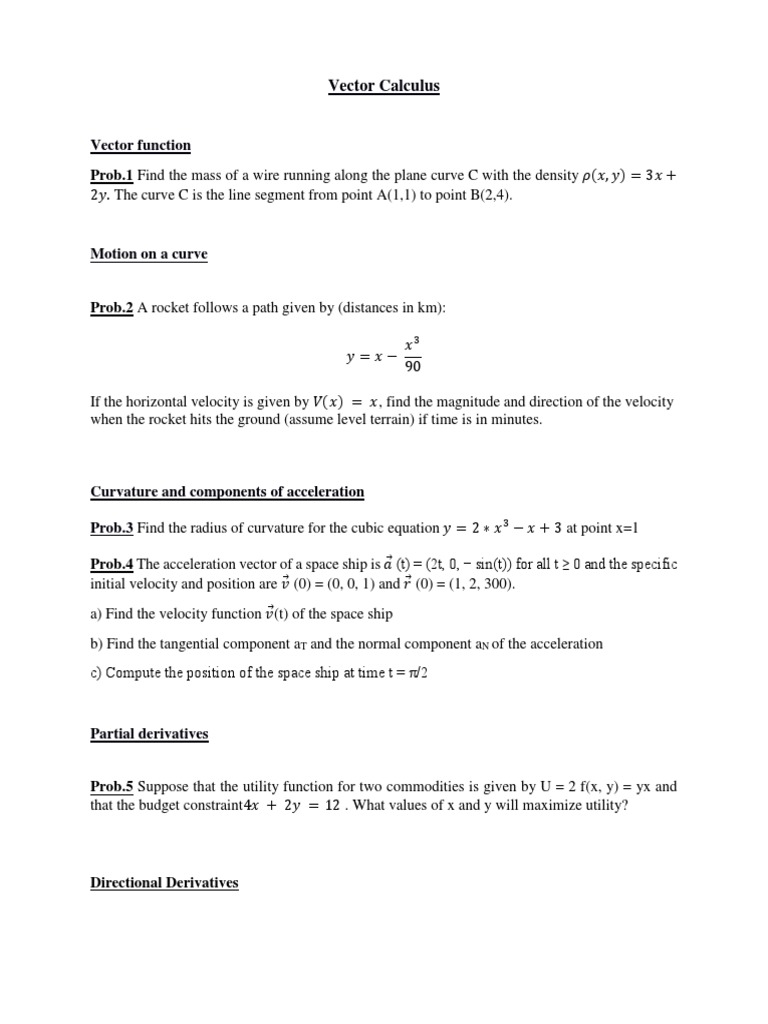 Vector Calculus PDF | PDF | Acceleration | Velocity