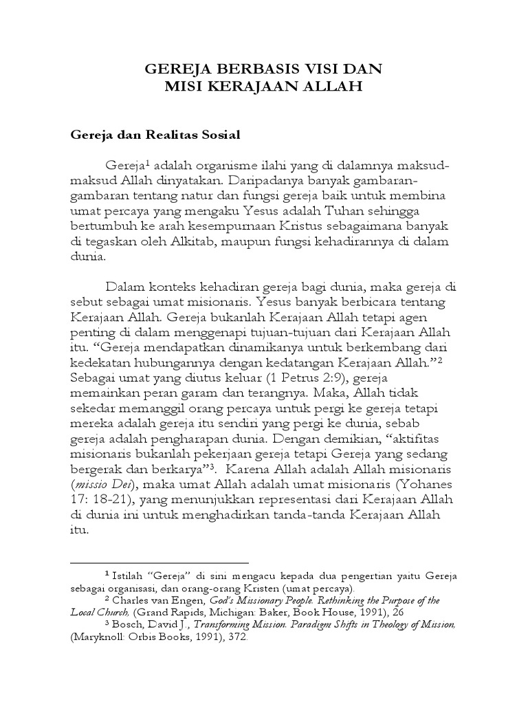 Gereja Berbasis Visi Dan Misi Kerajaan Allah | PDF
