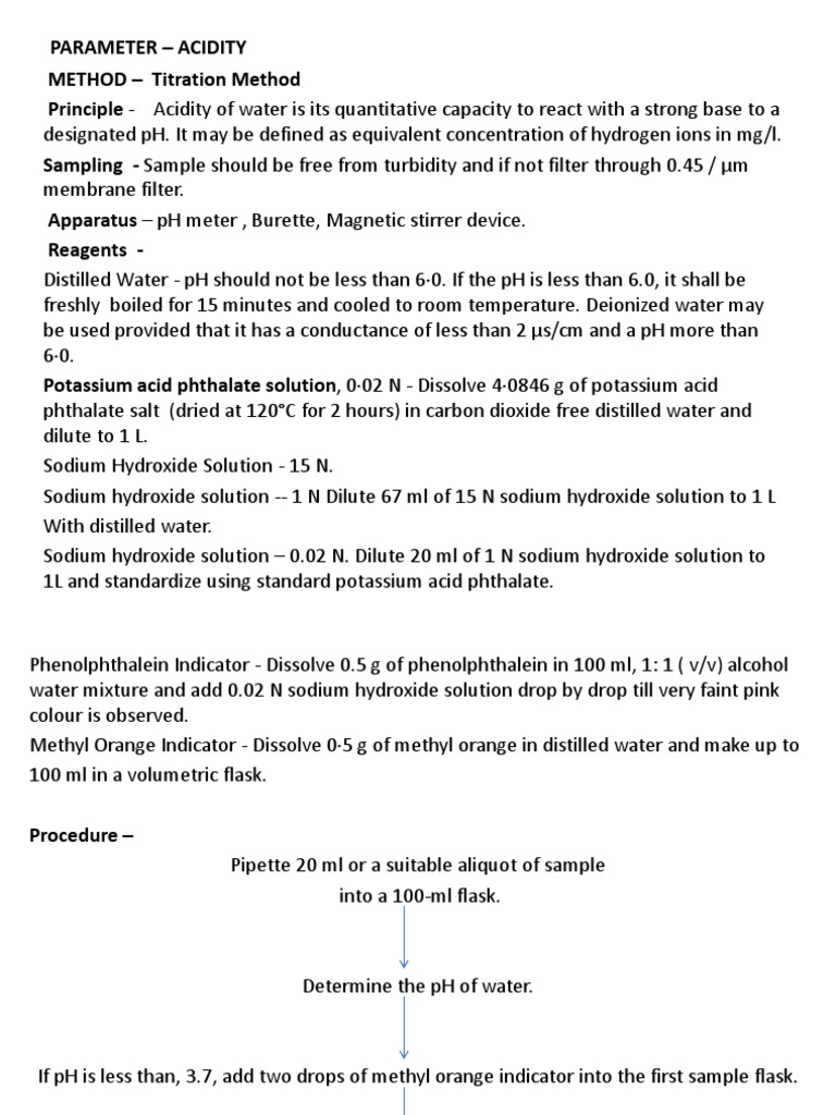 SOP For Water Testing | PDF | Titration | Chemistry