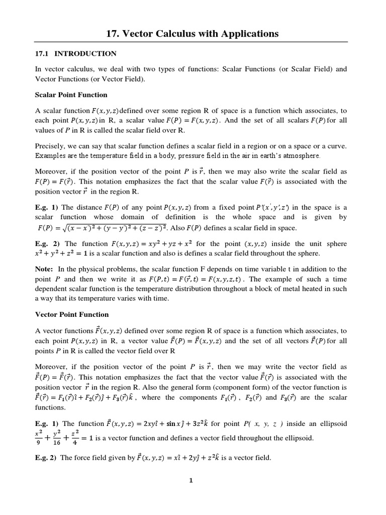 17 - Vector Calculus With Applications | PDF | Acceleration | Euclidean ...