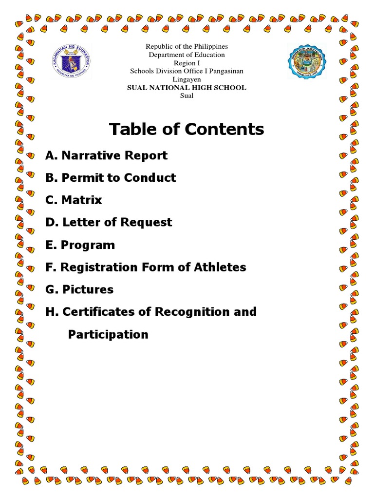 Table of Contents MAPEH | PDF