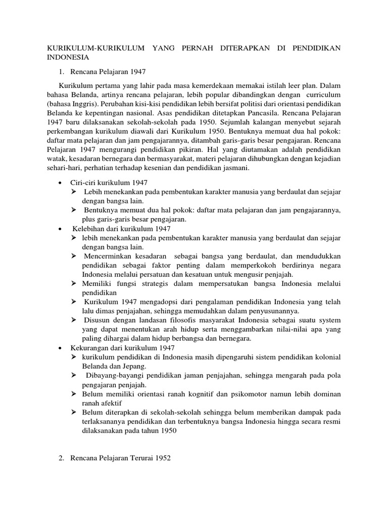 Kelemahan Dan Kelebihan Kurikulum | PDF