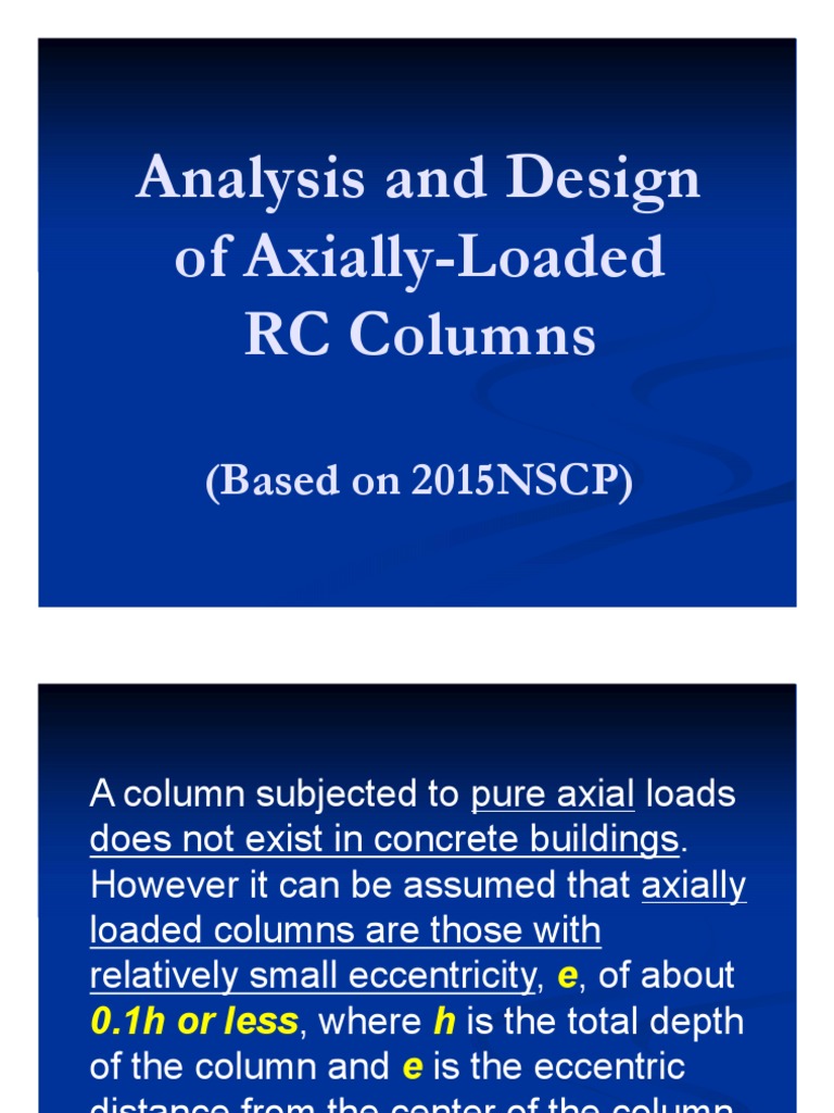 Design of Axially Loaded RC Columns | PDF | Column | Buckling
