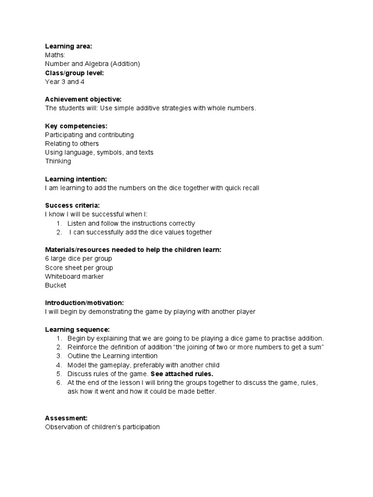 Yahtzee: Adding Dice for Year 3-4 | PDF | Language Arts & Discipline ...