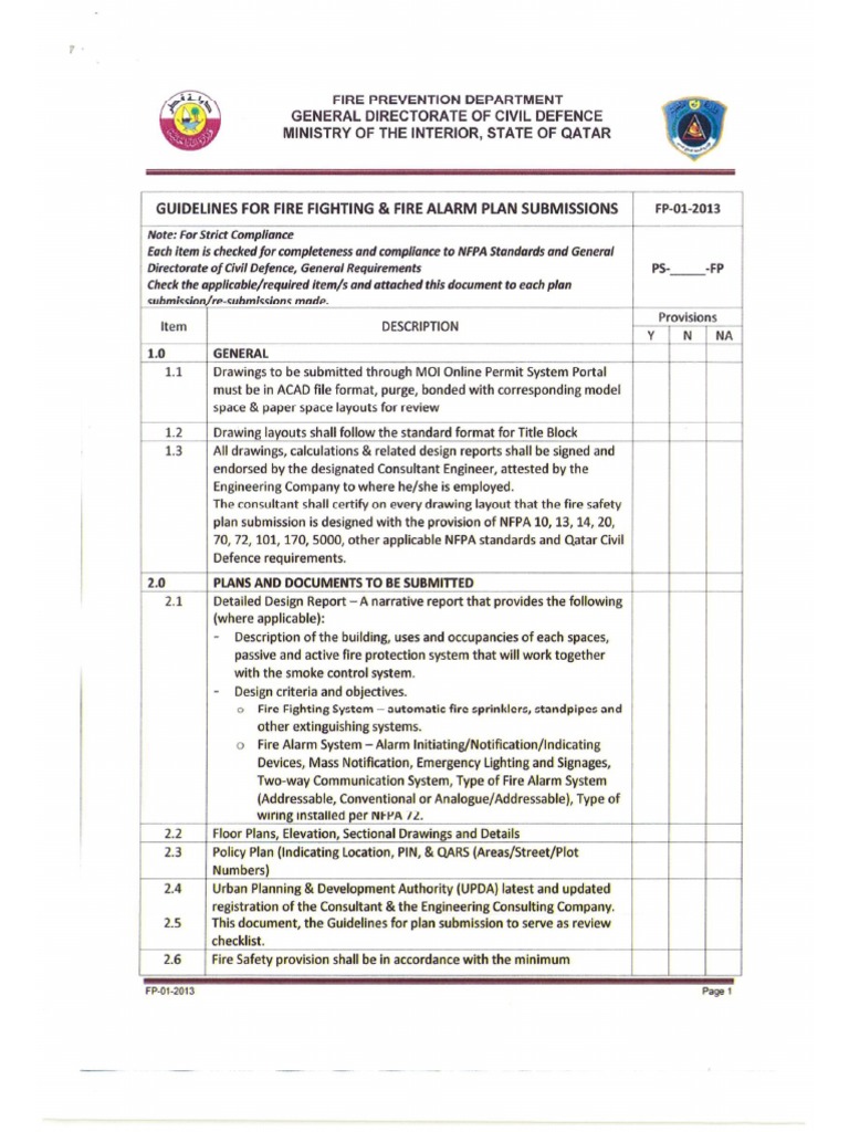 Qatar Civil Defense Fp-01-2013 | PDF