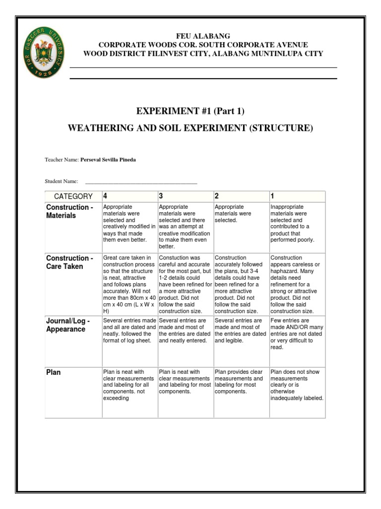 Experiment 2 Weathering and Erosion | PDF | Scientific Method | Experiment