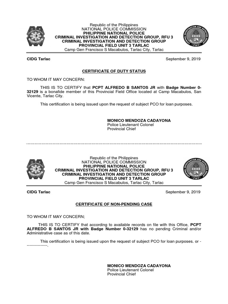 Duty Status | PDF