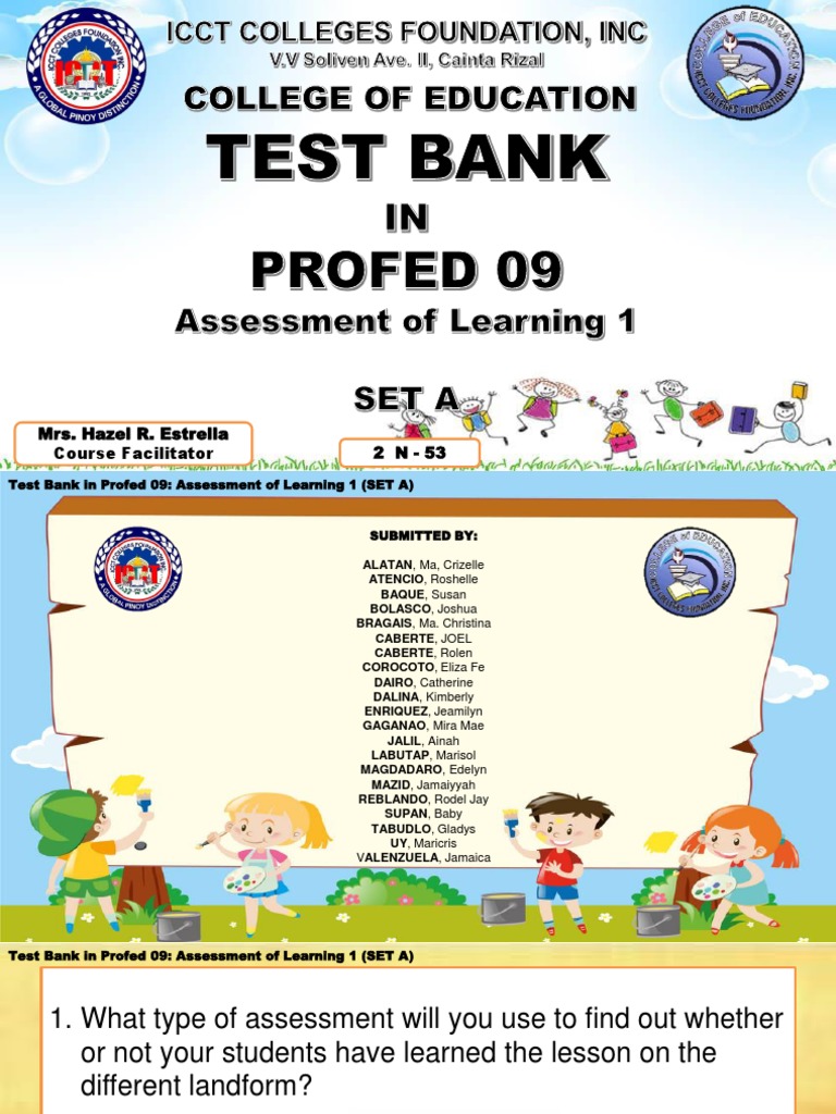 Test Bank Assessment of Learning 1 | PDF | Educational Assessment ...