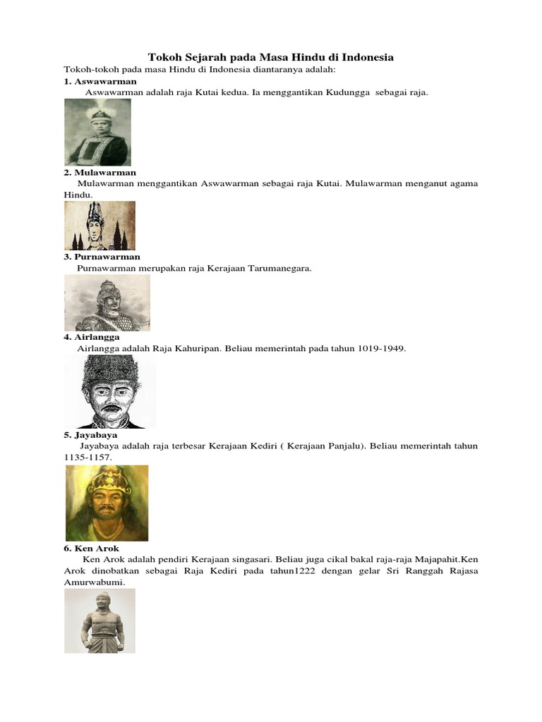 Tokoh Sejarah Pada Masa Hindu Di Indonesia | PDF | Sejarah