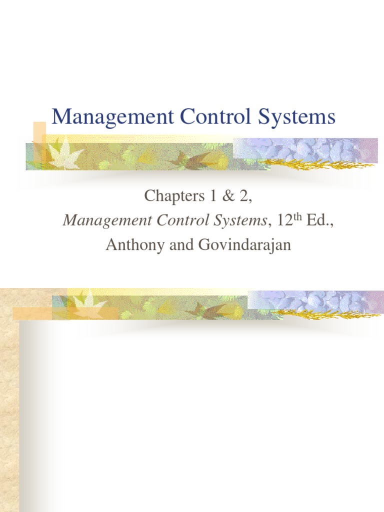 Chapter 2 MCS | PDF | Strategic Management | Goal