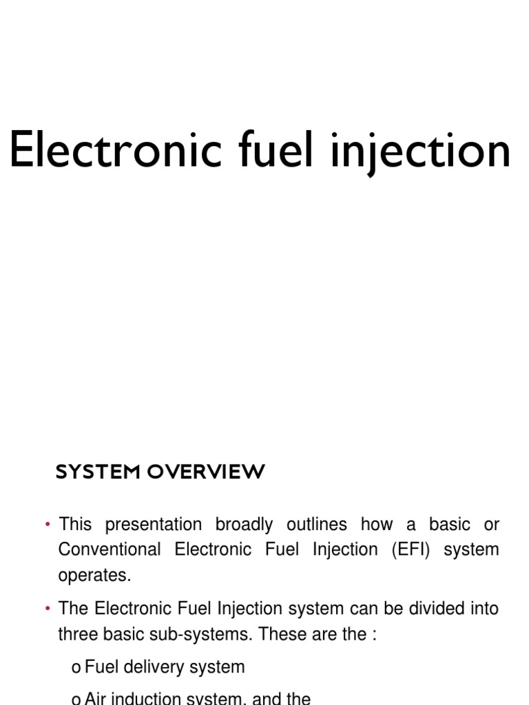 Electronic Fuel Injection | PDF | Fuel Injection | Throttle