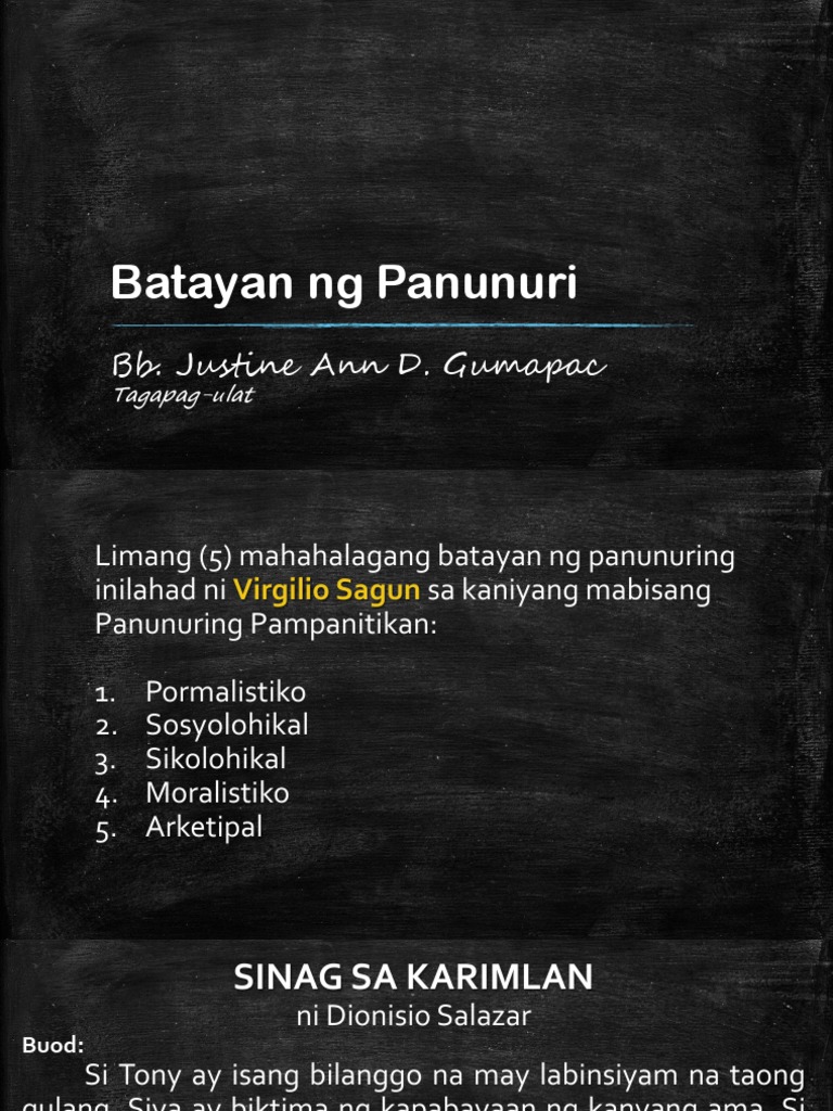 Batayan NG Panunuri | PDF