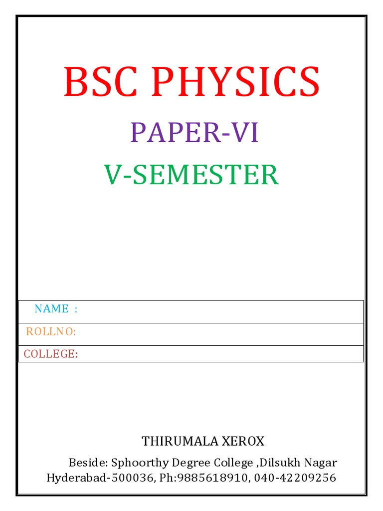 BSc Physics V-Semester Paper Topics | PDF | Crystal Structure | Phonon