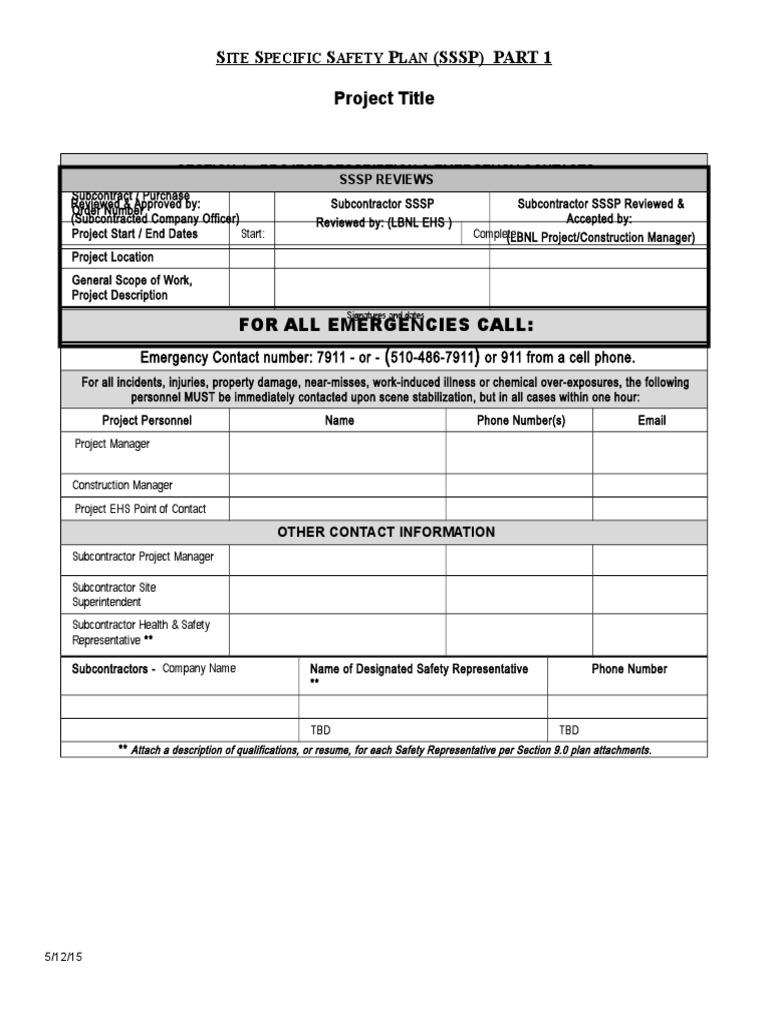 SSSP | PDF | Occupational Safety And Health Administration ...