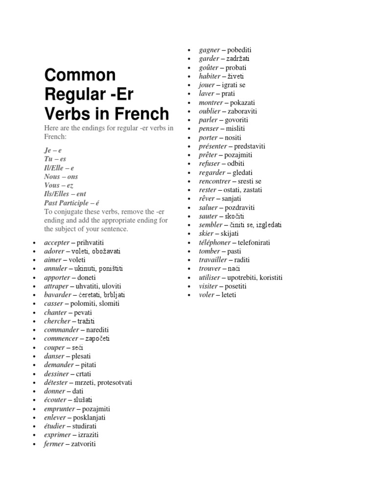 French Verbs | PDF | Grammatical Conjugation | Onomastics