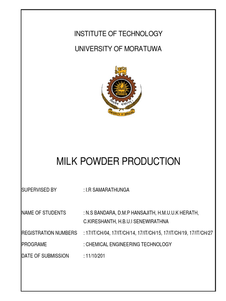Milk Powder Production Process Overview | PDF | Freeze Drying | Milk