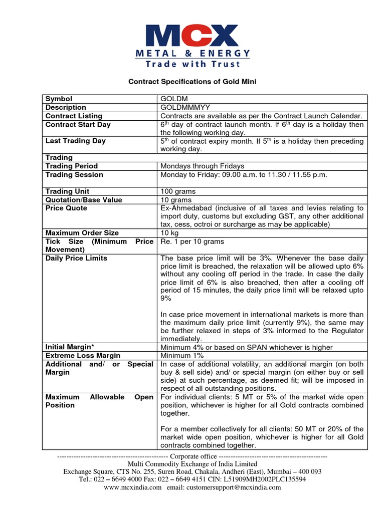 Gold Mini December 2019 Contract Onwards PDF | PDF | Value Added Tax ...
