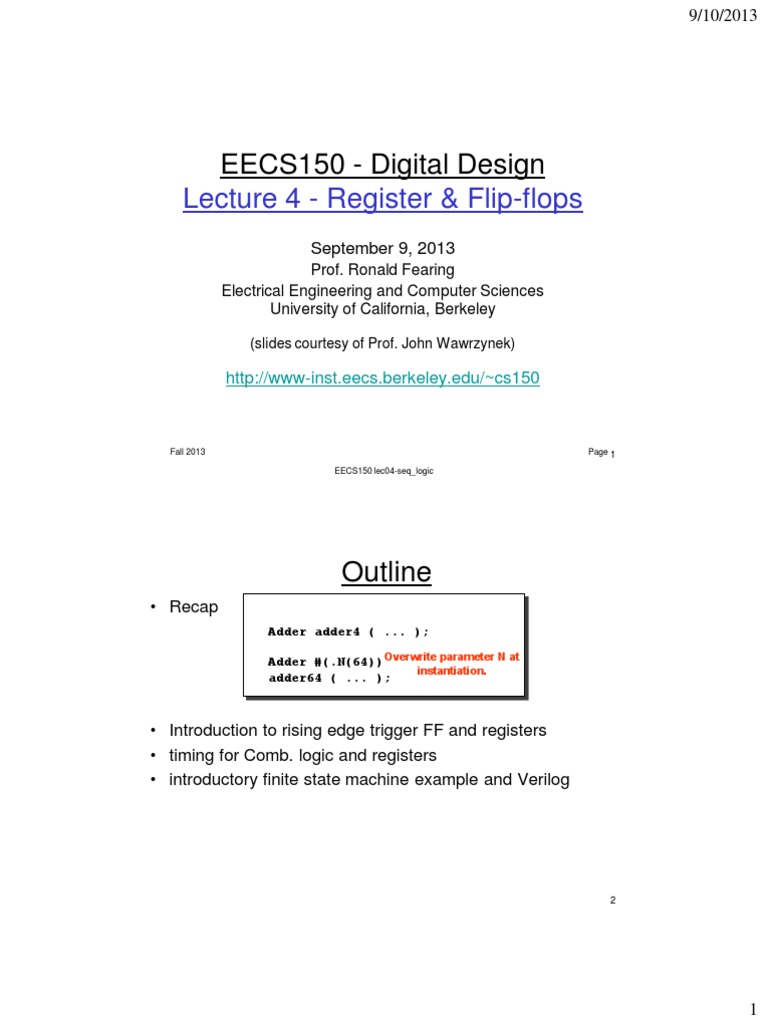Lec04 Seq Logic | PDF | Digital Electronics | Electronic Circuits Lec04 Seq Logic | PDF | Digital Electronics | Electronic Circuits