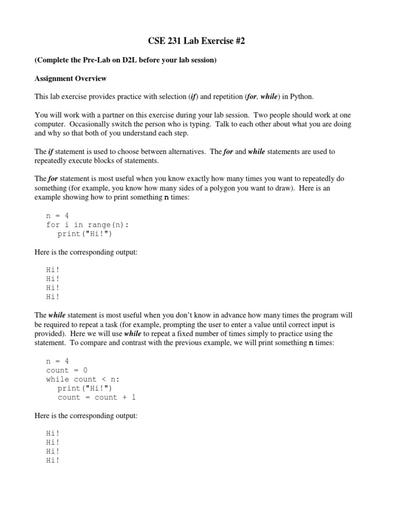 Lab 02 Pdf Control Flow Computer Programming