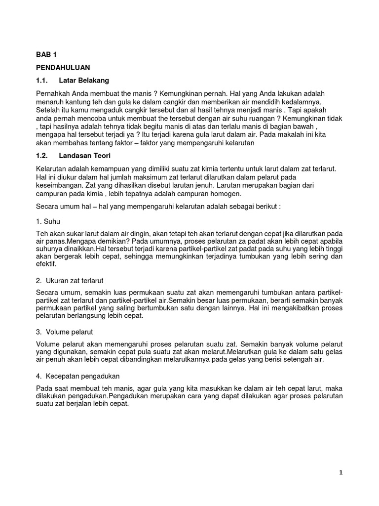 Kelarutan Pada Gula | PDF
