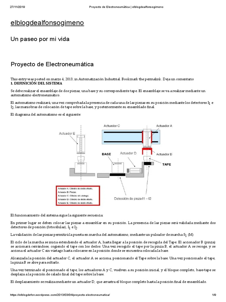Proyecto Electroneumática Detallado | PDF | Solenoide | Ingenieria Eléctrica