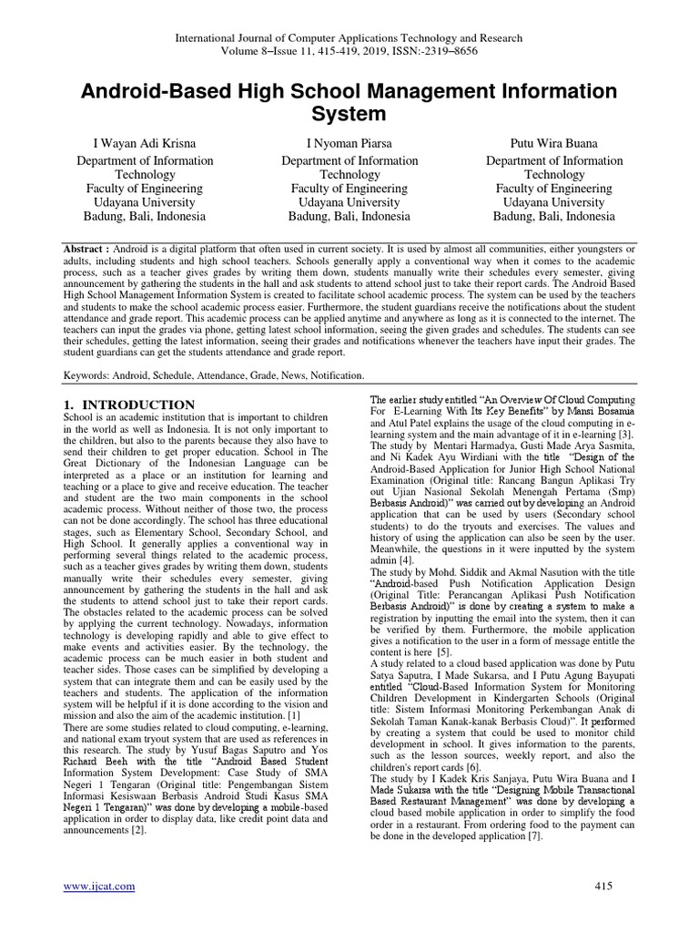 Android-Based High School Management Information System | PDF | Android ...