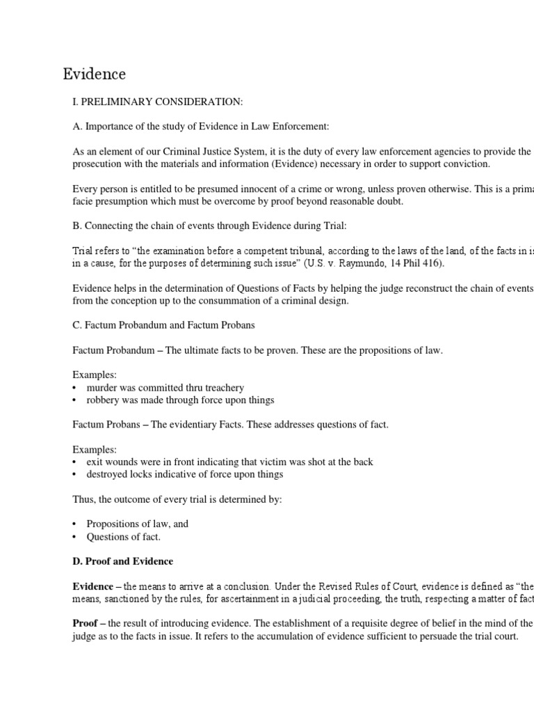 Evidence | PDF | Evidence (Law) | Evidence