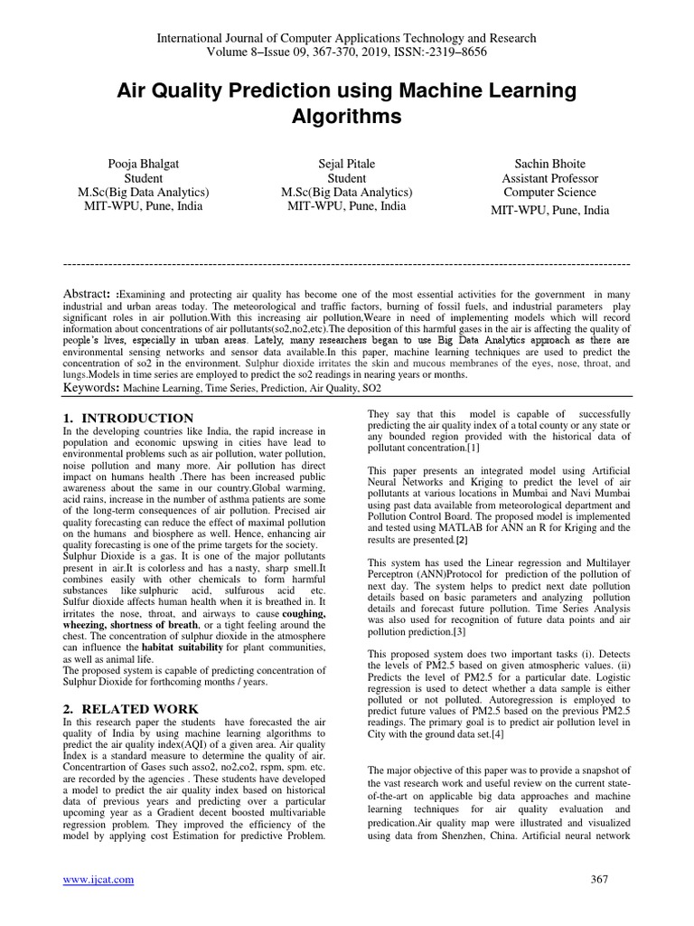 Air Quality Prediction Using Machine Learning Algorithms | Download ...