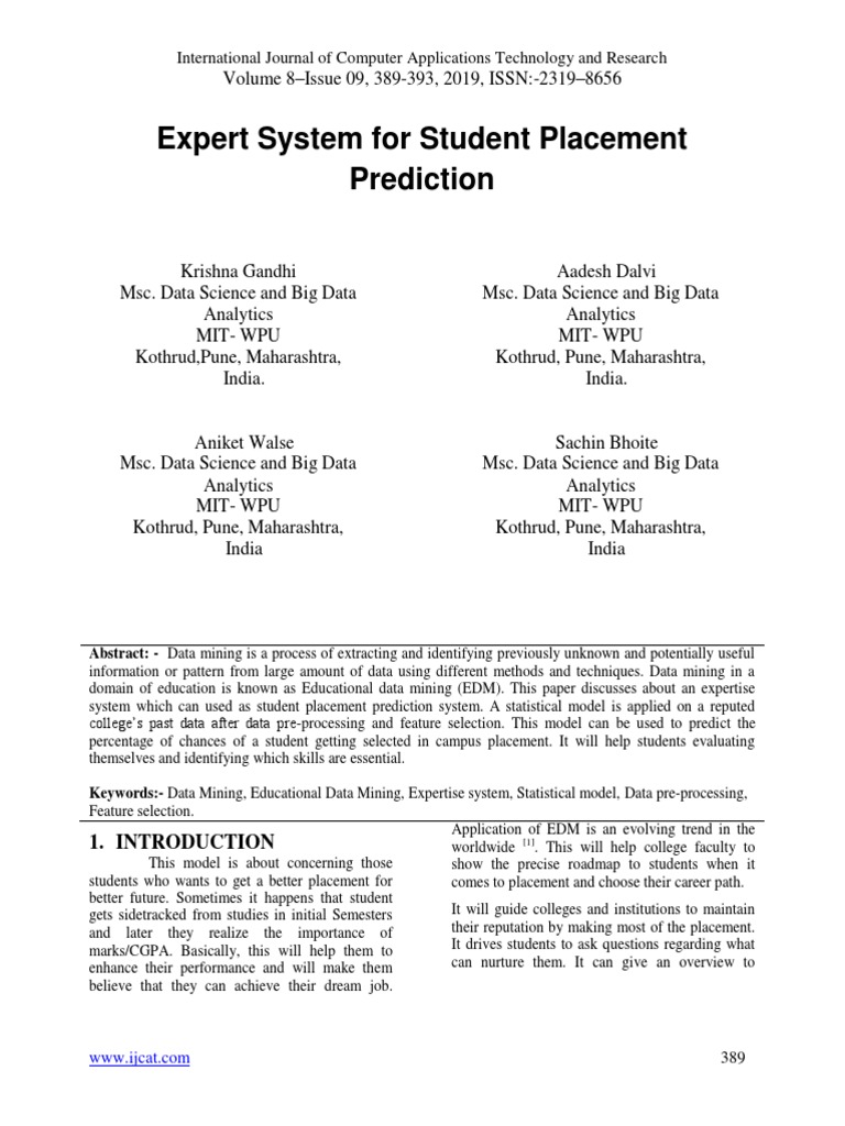 Student Placement Prediction System | PDF | Data Mining | Data Science