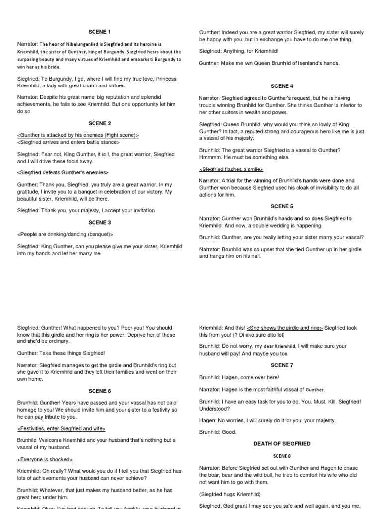 Nibelungenlied Script | PDF