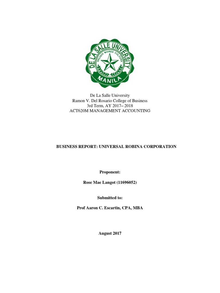 URC Business Review | PDF | Corporate Governance | Revenue