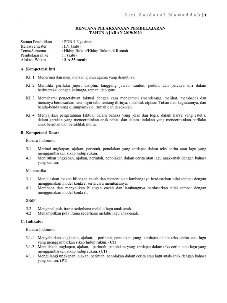 Contoh RPP Abad 21 | PDF