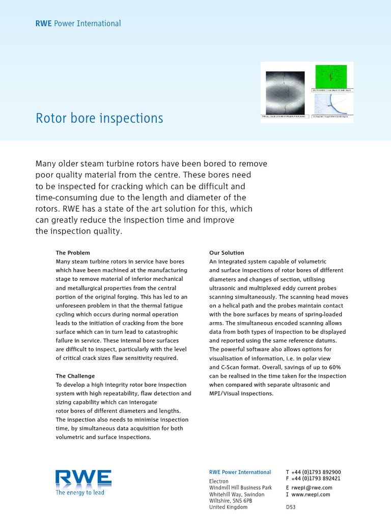 Rotor Bore Inspections PDF | PDF | Turbine | Applied And ...