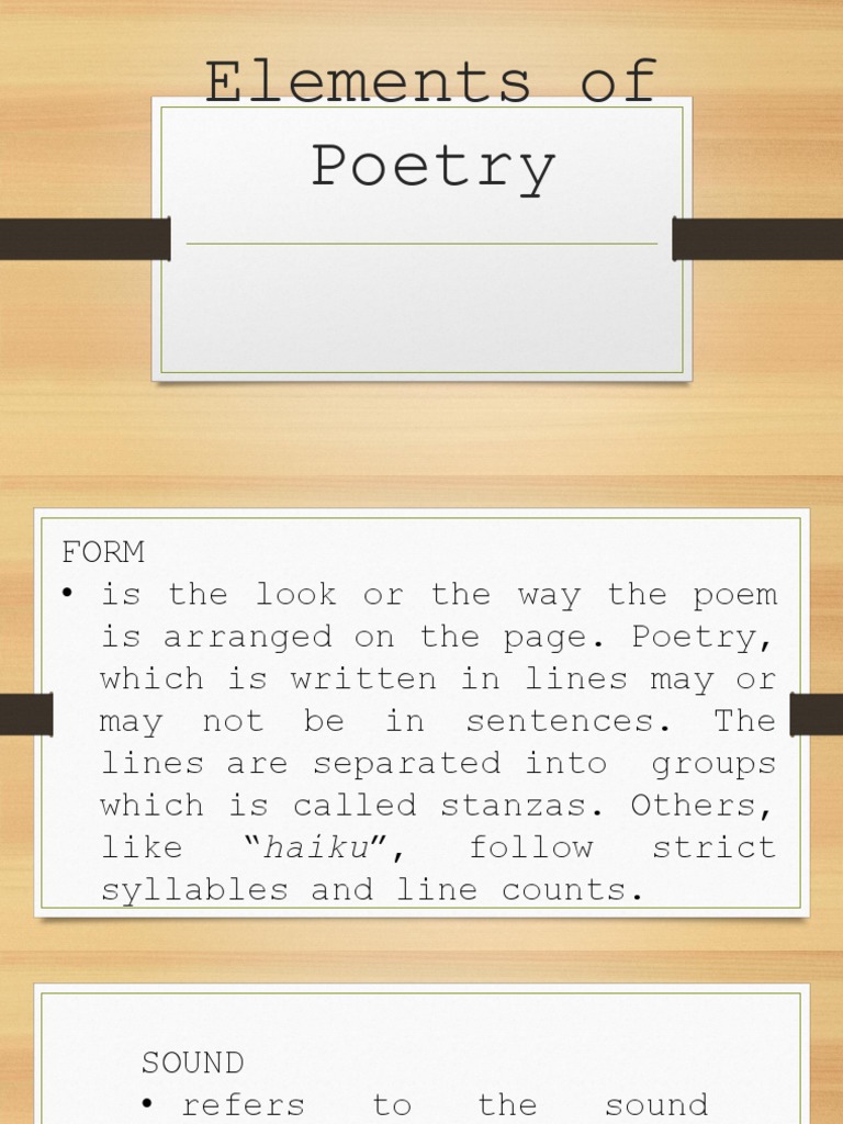 Elements of Poetry | PDF | Poetry