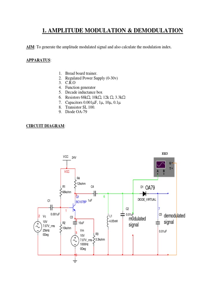 Amplitude Modulation & Index Calculation | PDF | Detector (Radio ...