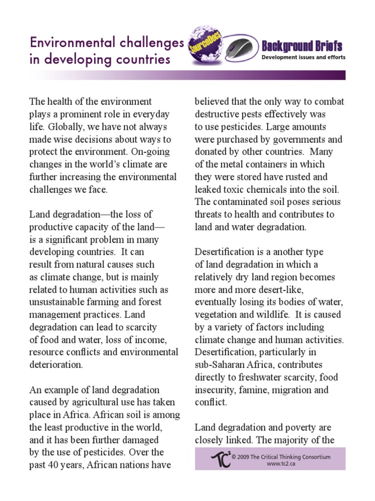 Environmental Challenges Developing Countries | PDF | Environmental ...