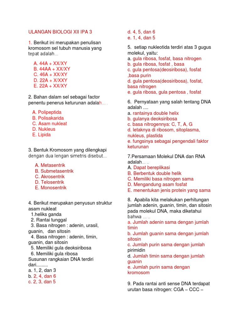 Soal Biologi Genetika | PDF