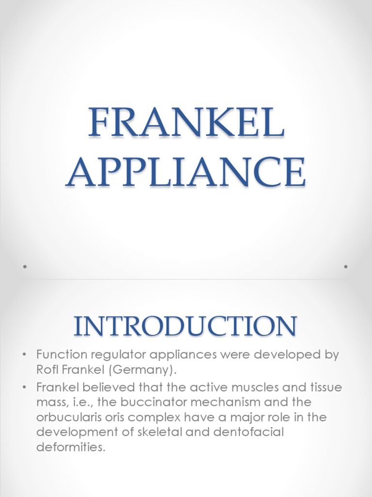 Frankel Appliance | PDF | Science & Mathematics