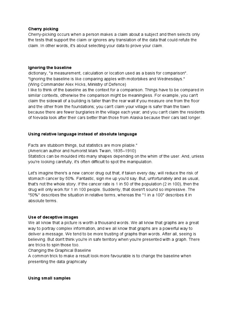 Statistical Deception | PDF | Statistics | Scientific Method