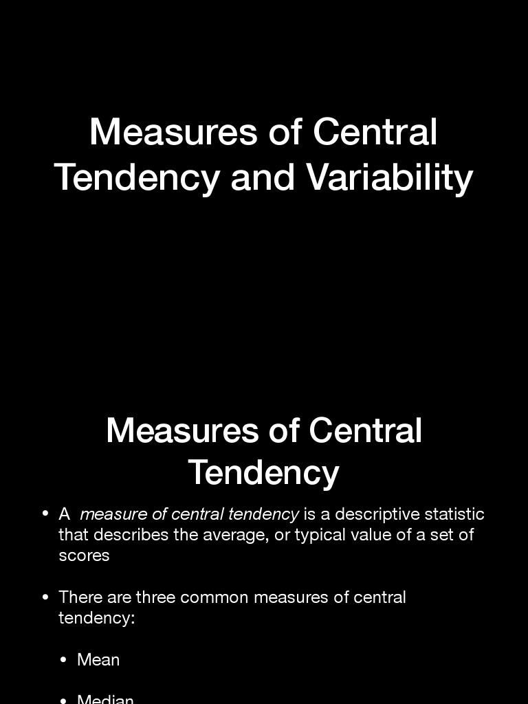 Measure of Central Tendency and Variability | PDF | Standard Deviation ...