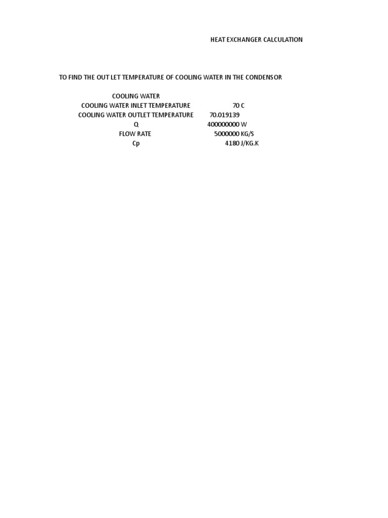 Heat Exchanger Design Calculation - NTU Method | PDF