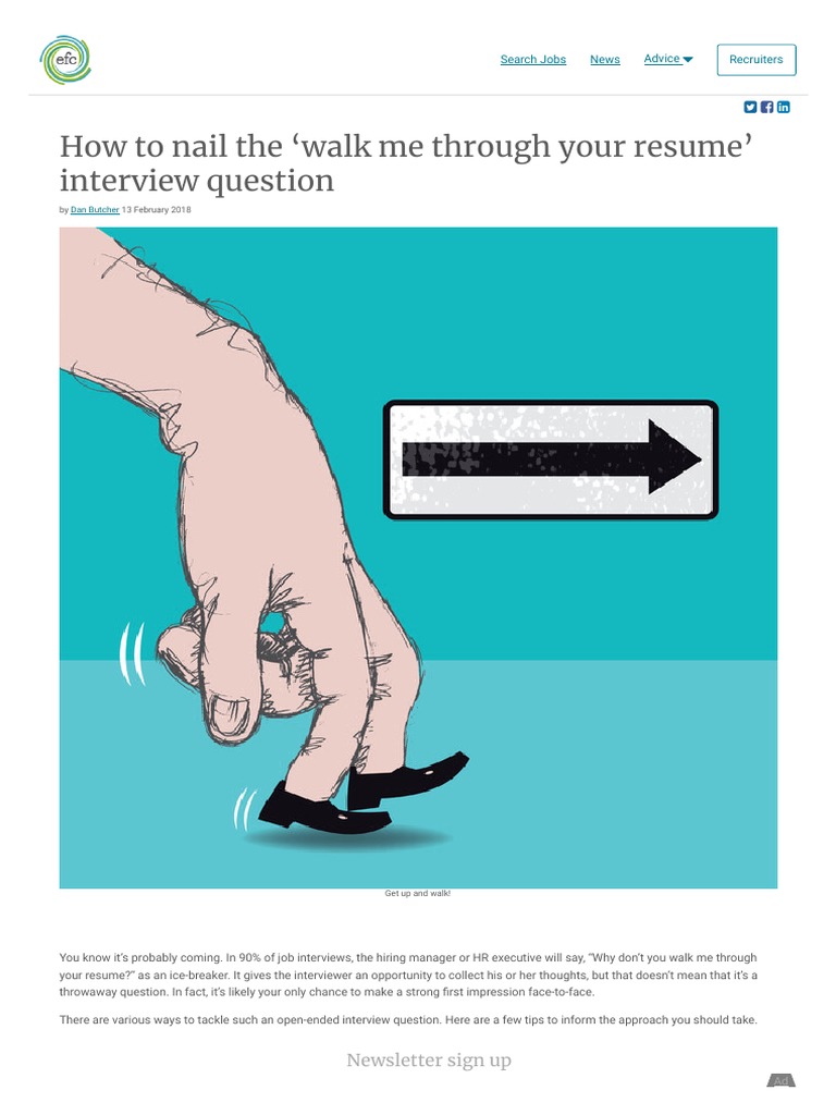 How To Nail The Walk Me Through Your Resume' Interview Question ...