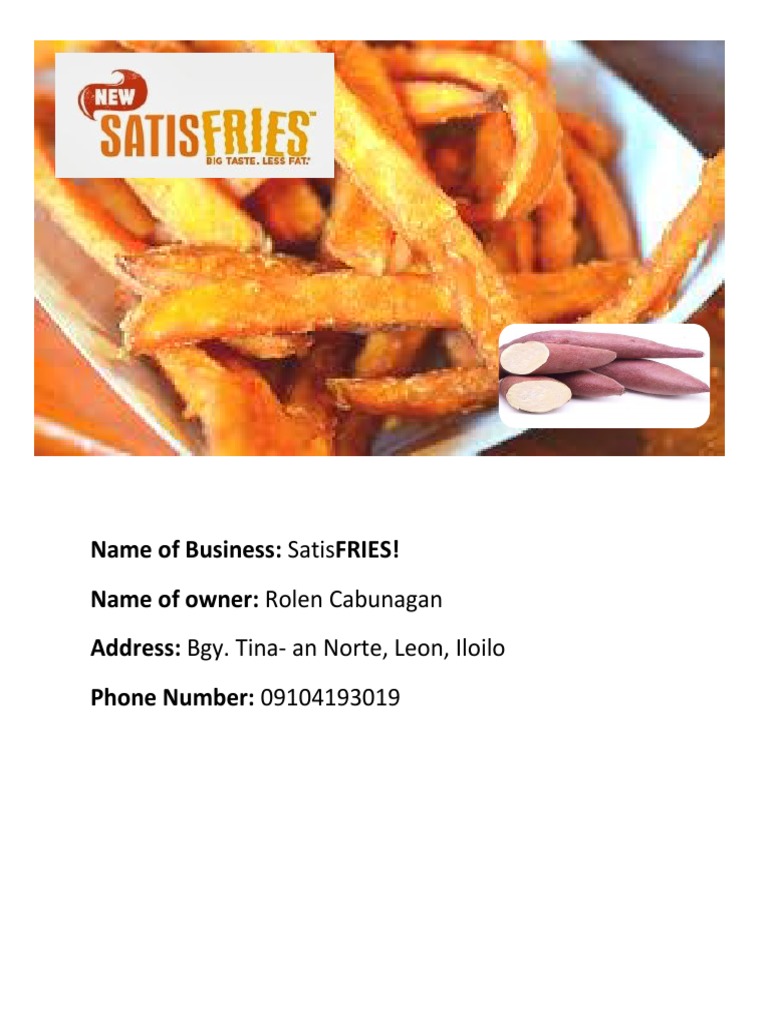 Business Plan | PDF | Sweet Potato | French Fries