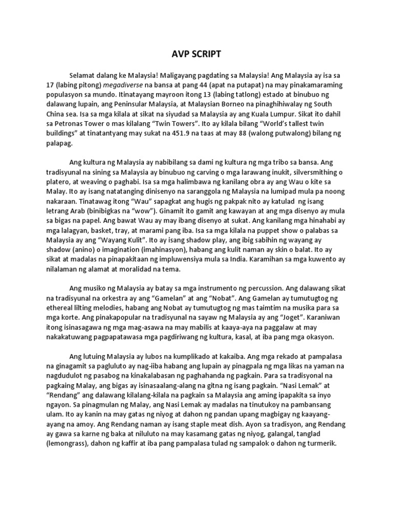 Avp Script Tagalog | PDF